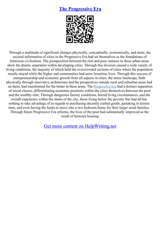 Essay On The Progressive Era | PDF