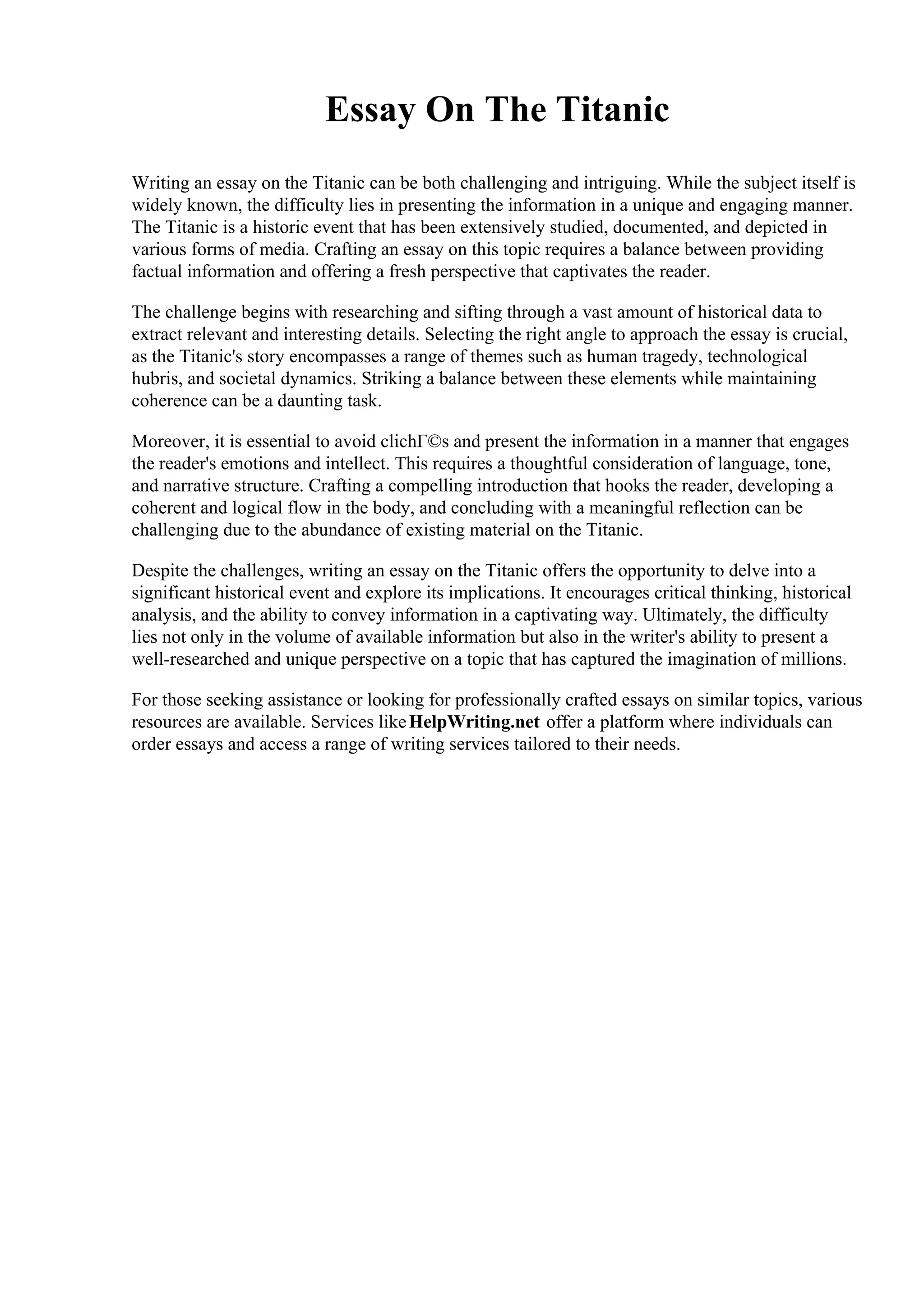 Essay On The Titanic.pdf