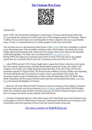 Essay On The Vietnam War | PDF