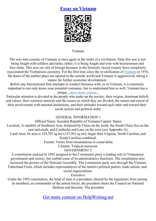 Essay On The Vietnam War | PDF