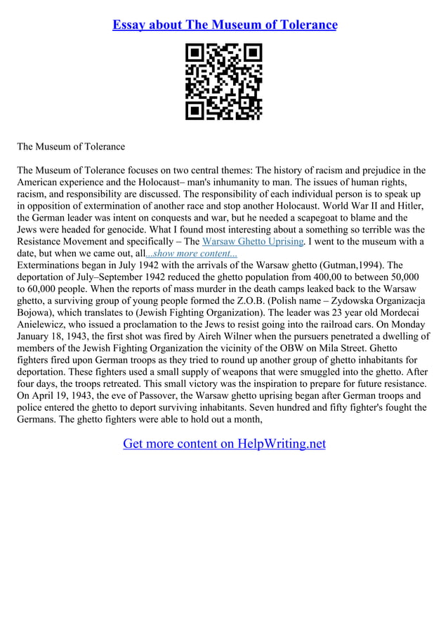 Essay On Tolerance | PDF