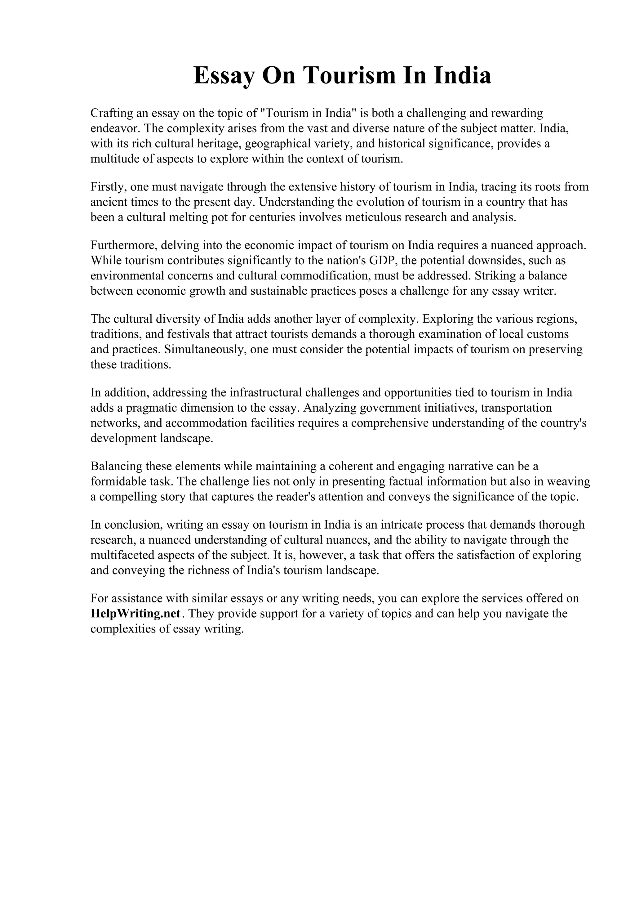 Essay On Tourism In India.pdf