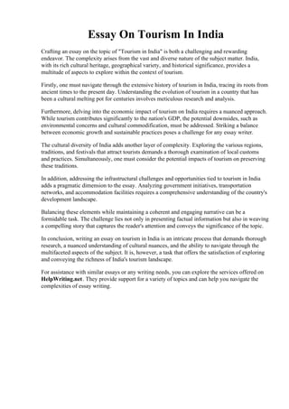 Essay On Tourism In India.pdf