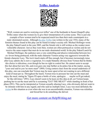 Essay On Trifles | PDF