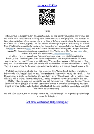 Essay On Trifles | PDF