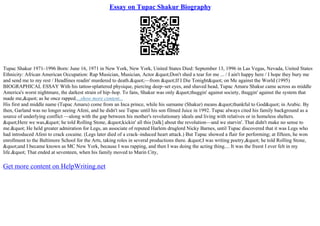 Essay On Tupac | PPT