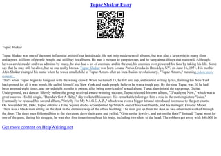 Essay On Tupac | PPT