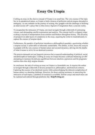 Essay On Utopia.pdf