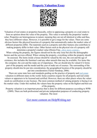 Essay On Value | PDF | Family and Relationships