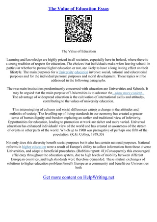 Essay On Value Education | PDF