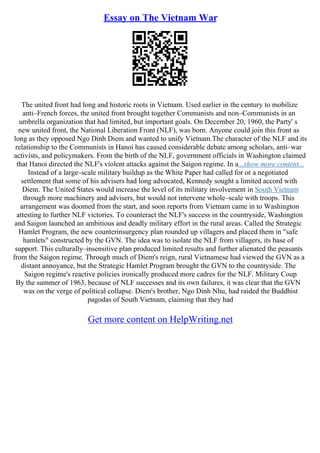 Essay On Vietnam War | PDF