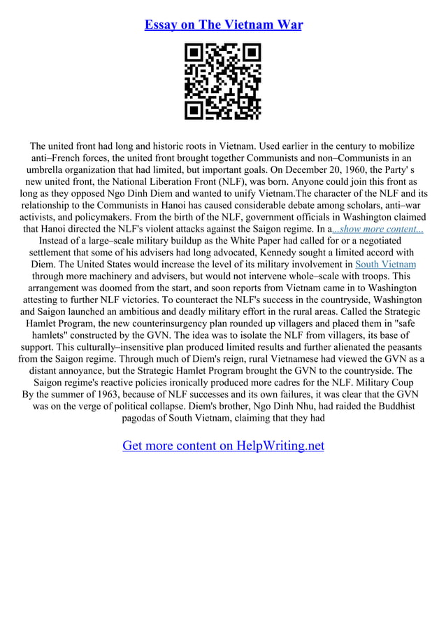 Essay On Vietnam War | PDF