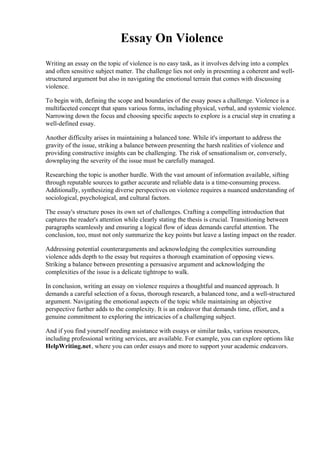 Essay On Violence.pdf