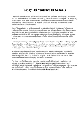 Essay On Violence In Schools.pdf