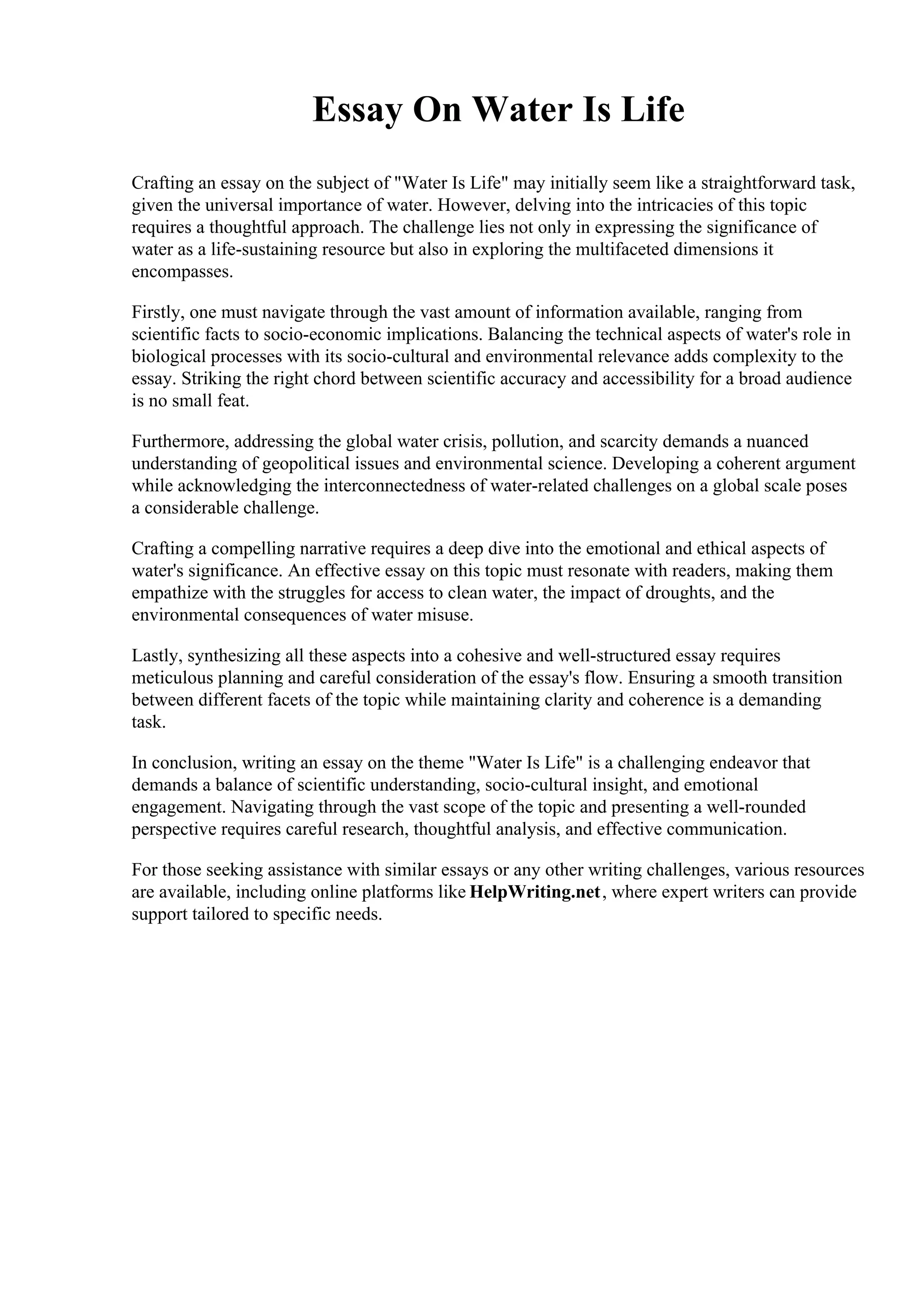 Essay On Water Is Life.pdf