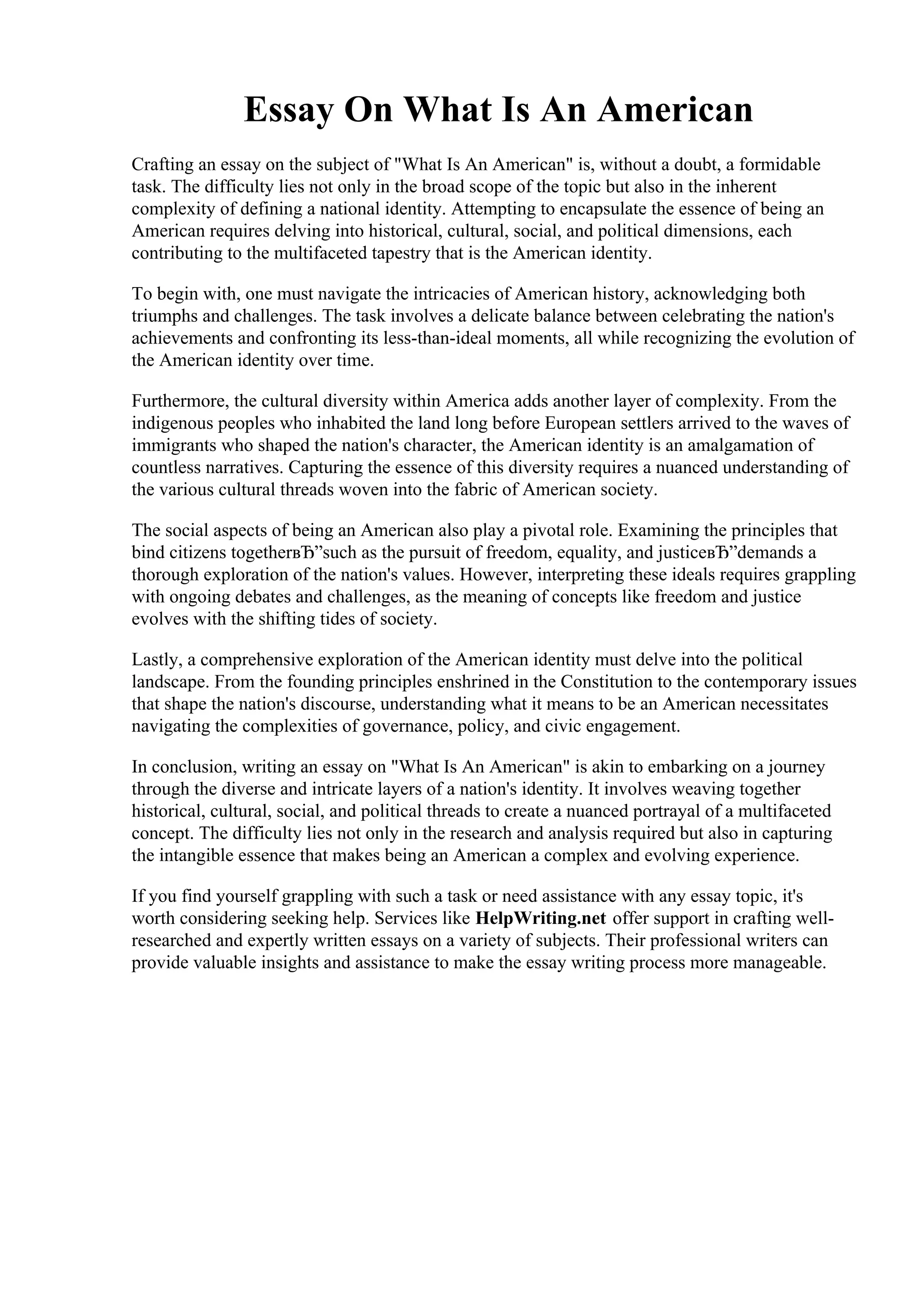 Essay On What Is An American.pdf