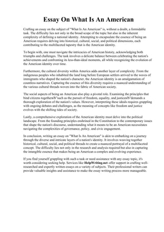 Essay On What Is An American.pdf