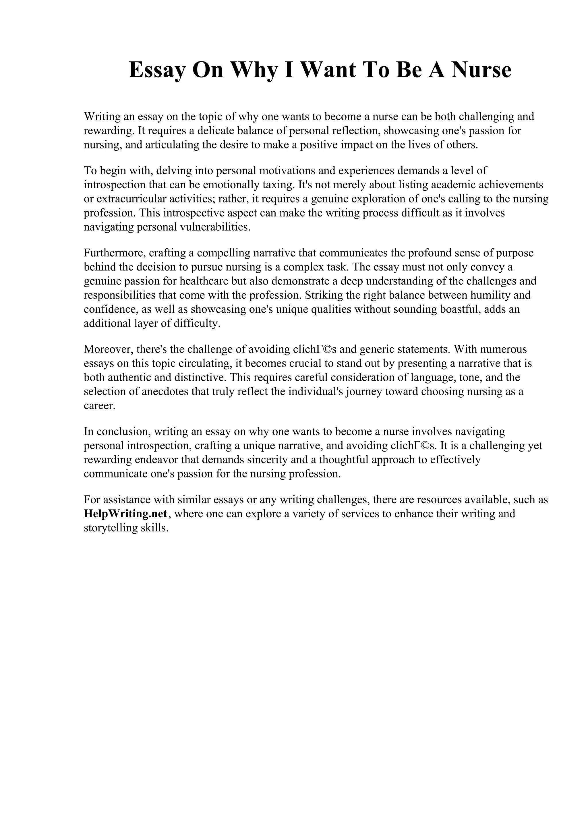 Essay On Why I Want To Be A Nurse.pdf