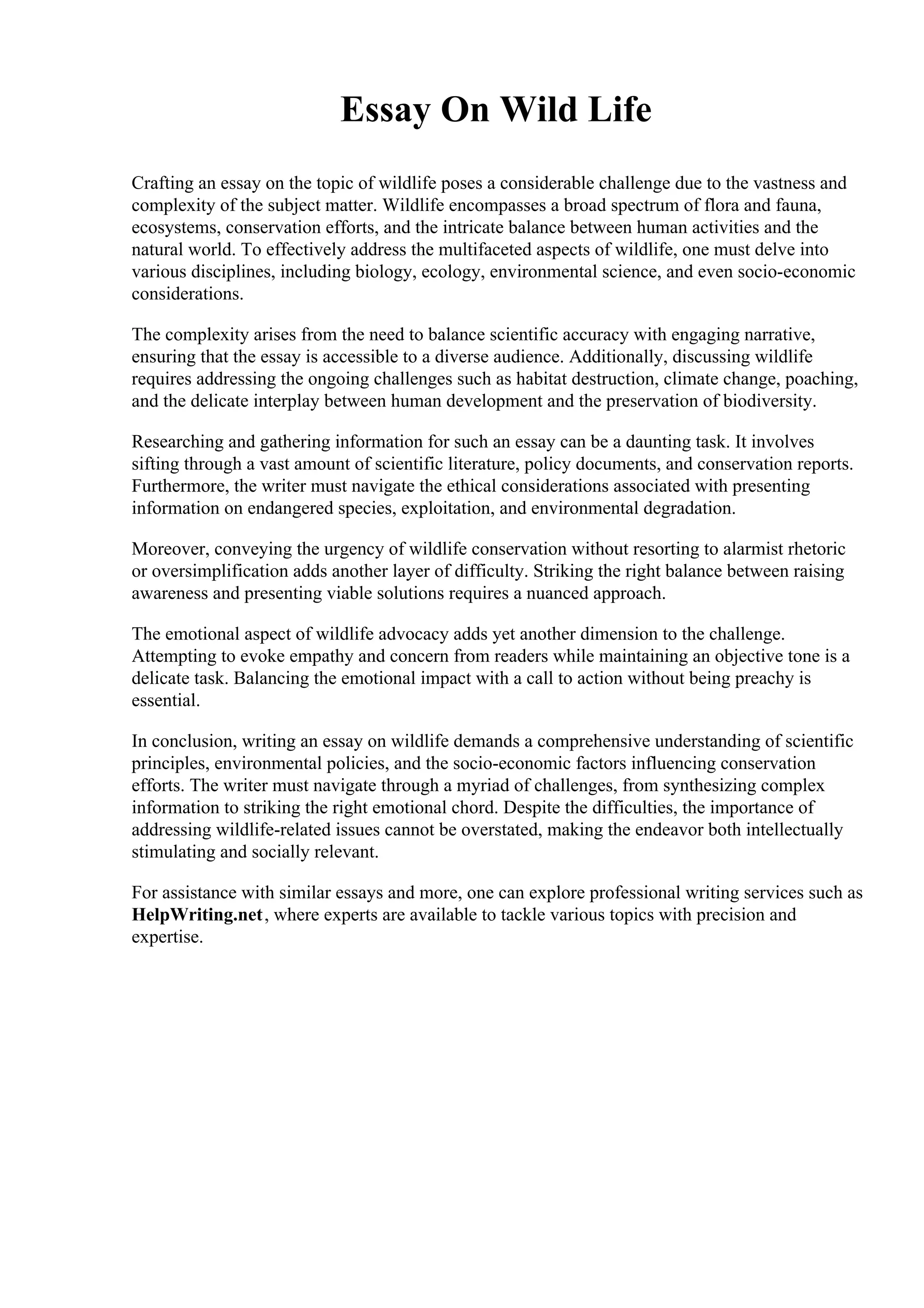 Essay On Wild Life.pdf