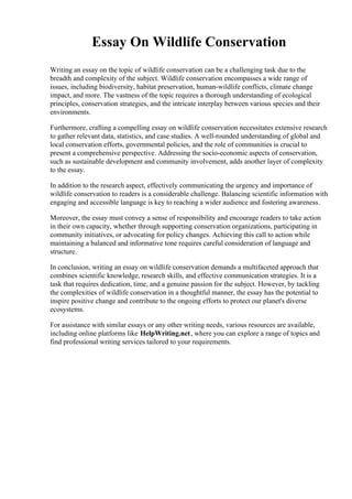 Essay On Wildlife Conservation.pdf