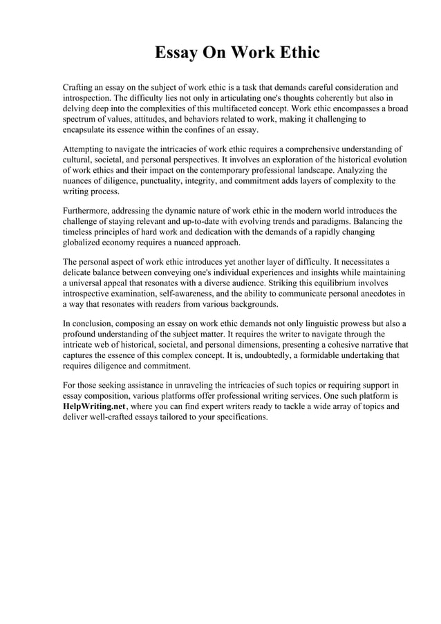 Essay On Work Ethic.pdf
