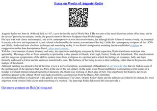 Essay On Works Of Auguste Rodin | PPT