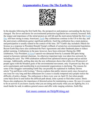 Essay On World Environment Day | PDF