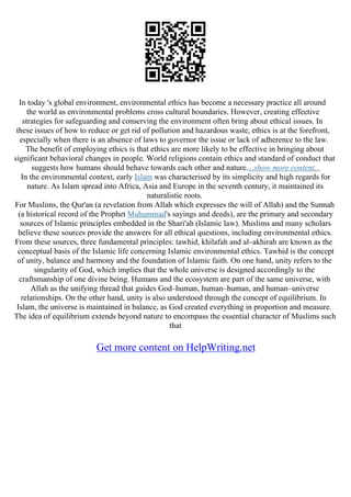 Essay On World Environment Day | PDF