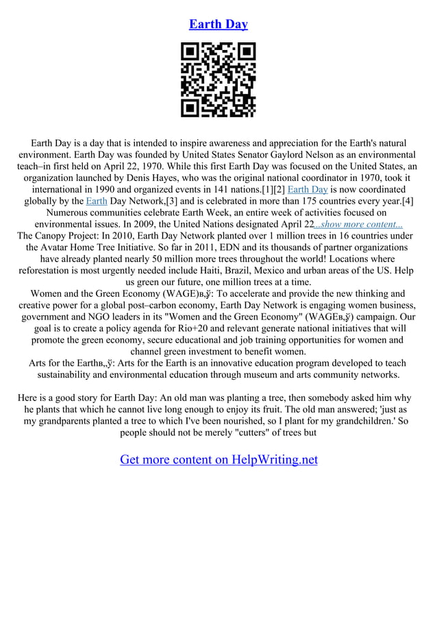 Essay On World Environment Day | PDF