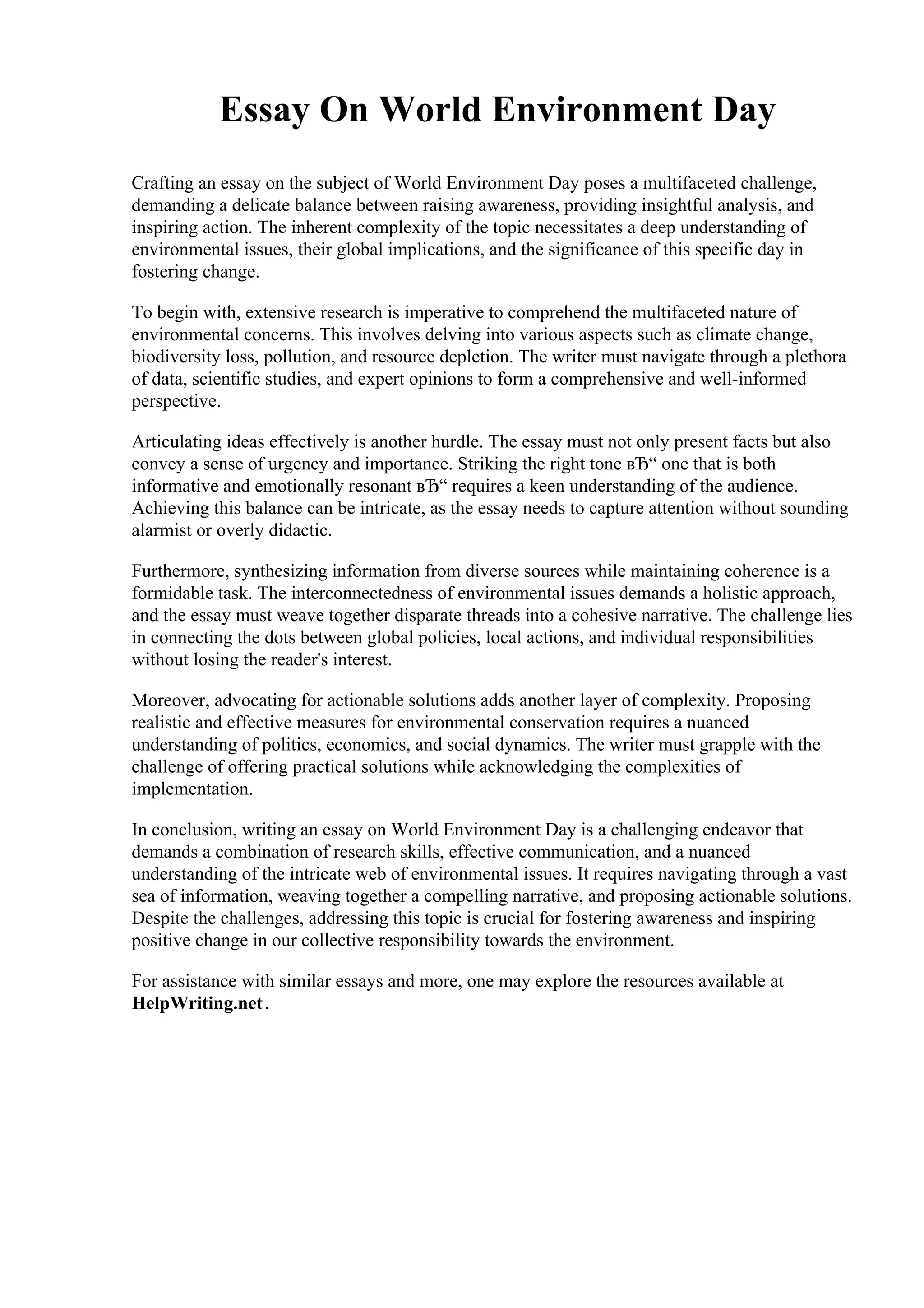 Essay On World Environment Day.pdf