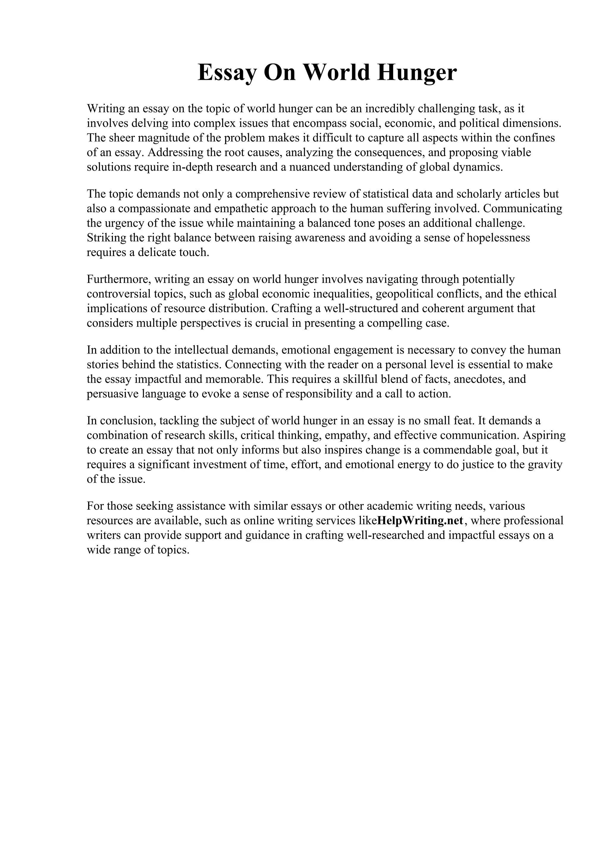 Essay On World Hunger.pdf