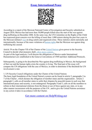 Essay On World Peace | PDF