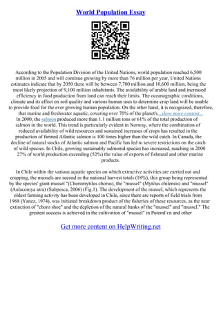 Essay On World Population | PDF | Environment | Science