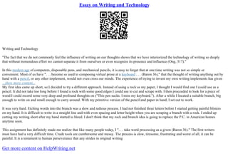 Essay On Writing And Technology | PPT