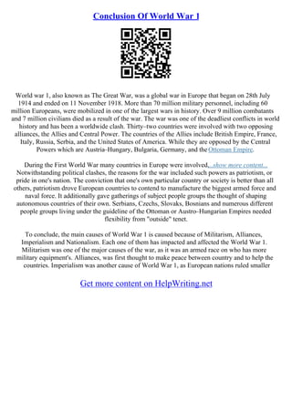 Essay On Ww1 | PDF