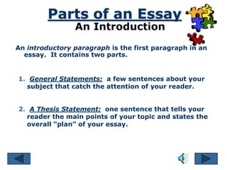 Parts of an Essay | PPTX