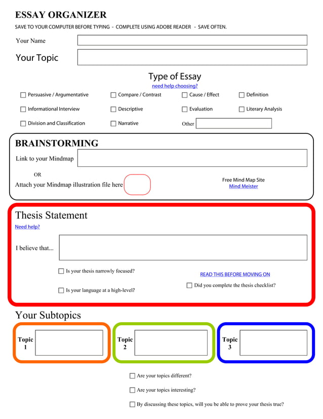 Essay Organizer | PDF