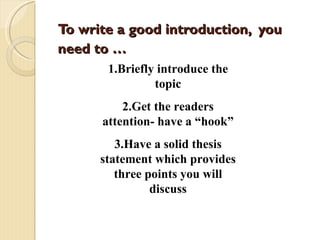Essay overview | PPT