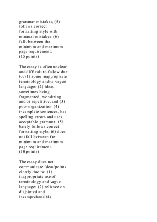 EssayPaper Rubric The following rubric will be used to.docx