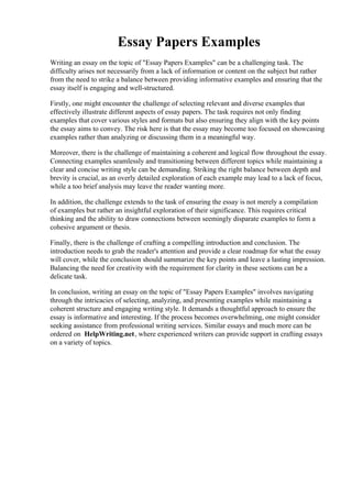 Essay Papers Examples.pdf | Homework and Study | Education