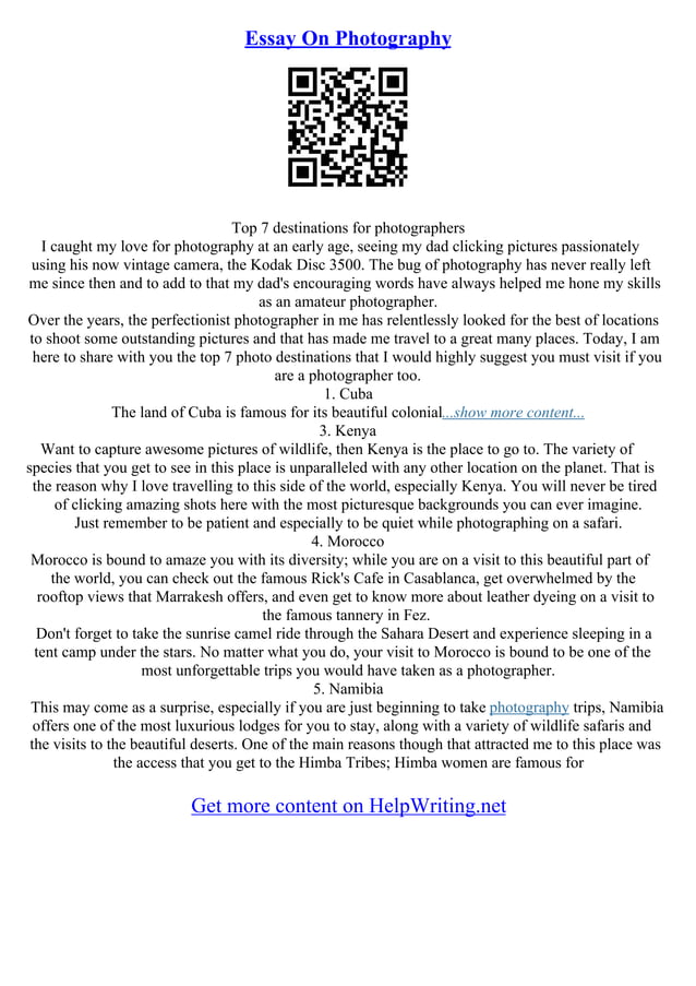 Essay Photography | PDF