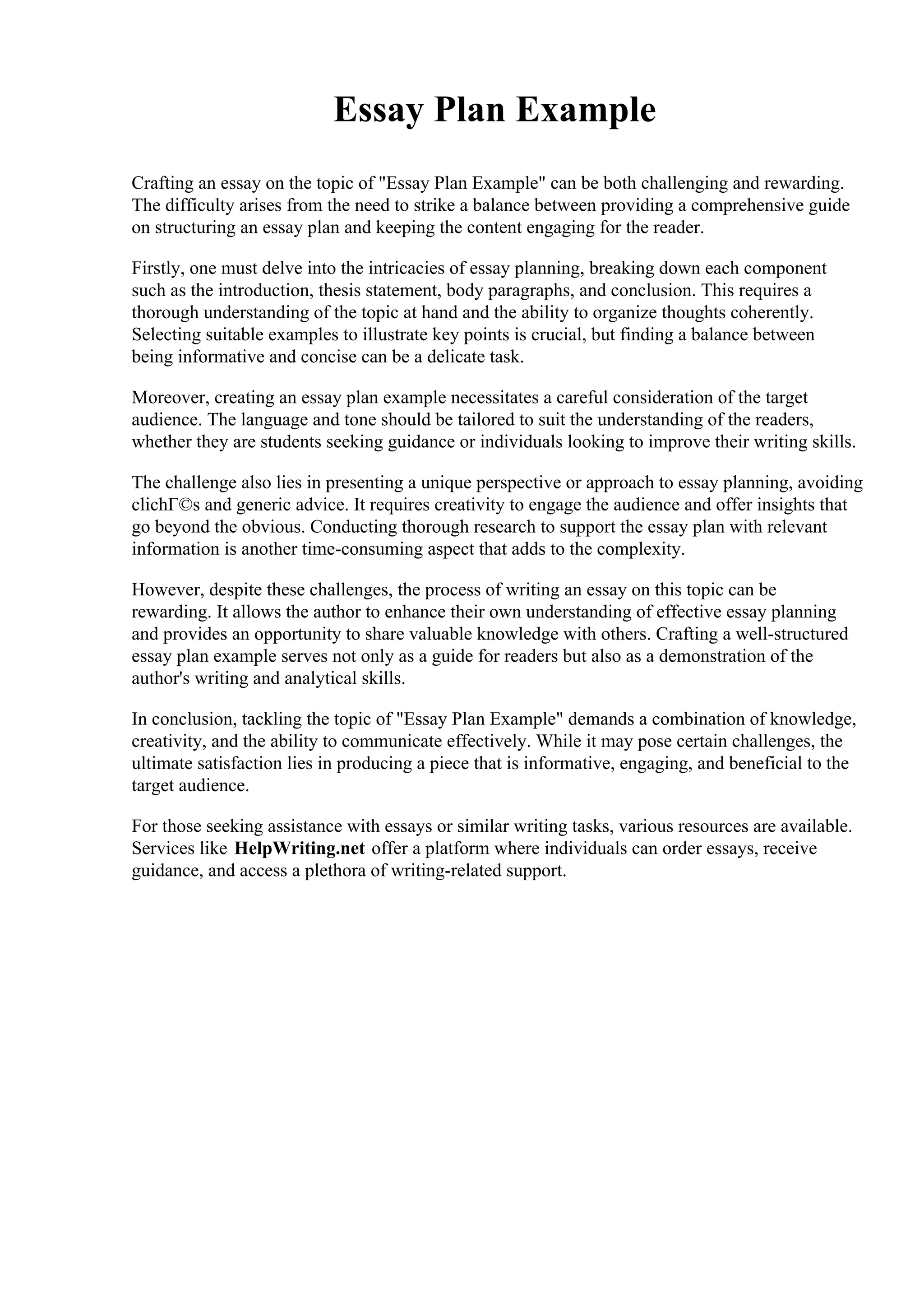 Essay Plan Example.pdf | Homework and Study | Education