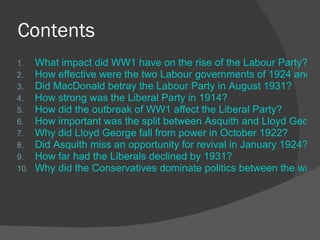 Britain 1918-51 Essay Plans | PPT