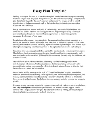 Essay Plan Template | PDF