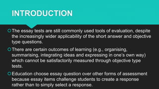 essay ppt.pptx | Standardized Testing | Educational Assessment