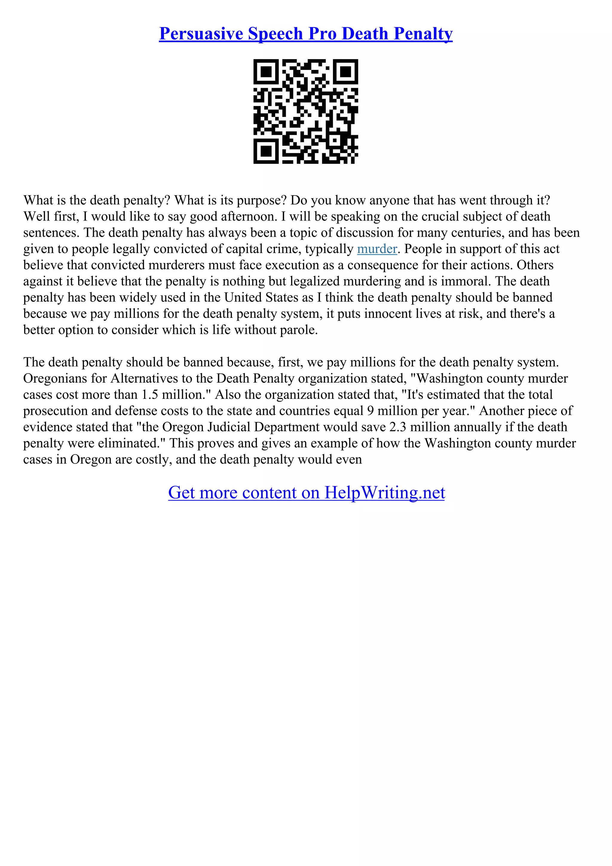 Essay Pro Death Penalty | PDF