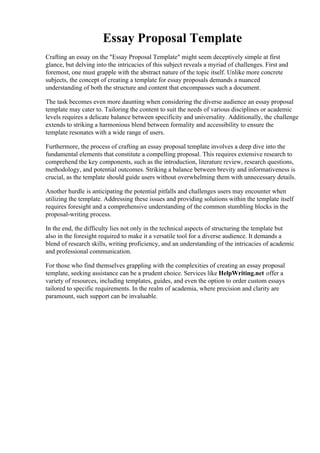 Format For Proposal