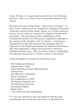 Essay Provide a 1-3 page response (written) to the following ques.docx ...