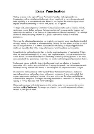 Essay Punctuation | PDF