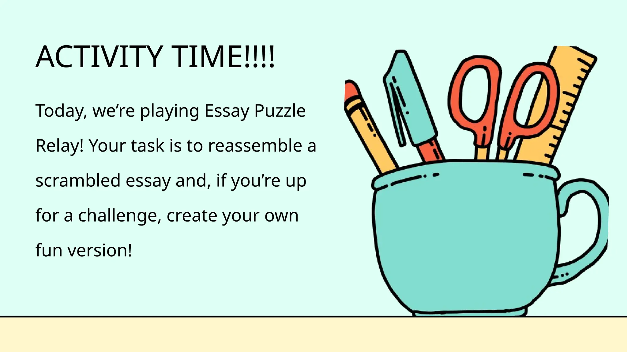 Essay Puzzle Relay. powerpoint presentation | PPTX